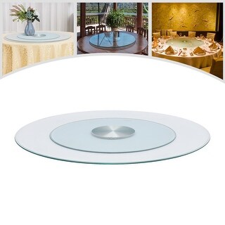 27.56" Glass Lazy Susan Turntable for Dining Table Centerpiece - Bed ...