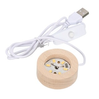 LED Wooden Ball Stand Holders Displays Base 6x2cm Warm Light Round ...