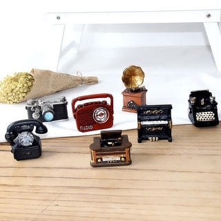 Retro Phonograph Typewriter Figurine Mini Sculpture Art Craft Table ...