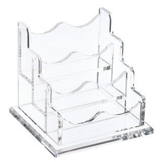 Business Card Holder Acrylic 3 Slots Desktop Name Cards Display Stand ...