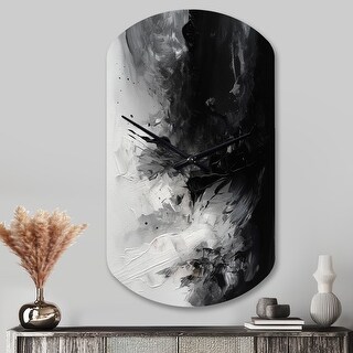 Designart - Black Textured Splash Paint Art III - Abstract Painting ...