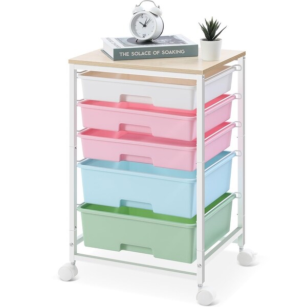 5 drawer rolling cart store