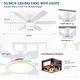 54 Inch Modern Flush Mount Low Profile Ceiling Fan with Light,Remote ...