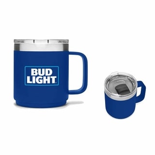 Bud Light 16 oz. Stainless Steel Insulated Mug with Handle - Blue - Bed ...