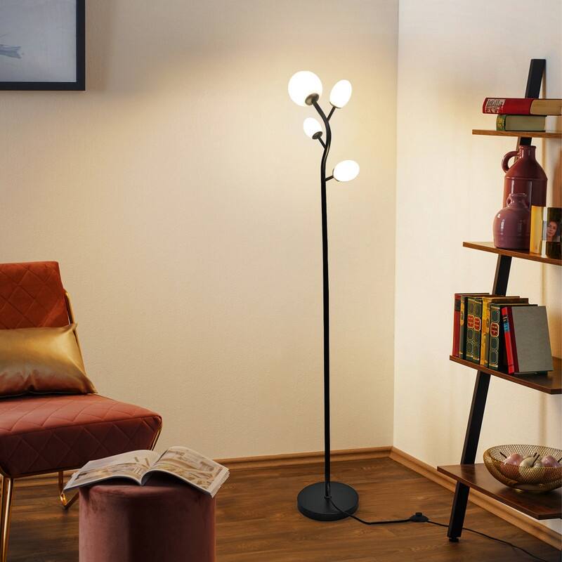 68'' 4-Light Tree Floor Lamp With LED Bulbs Included - On Sale ...