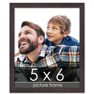 5x6 Distressed/Aged Mahogany Complete Wood Picture Frame with UV ...