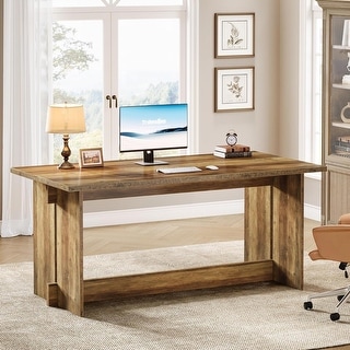 63-Inch Executive Office Desk, Large Wood Computer Desk - Bed Bath ...