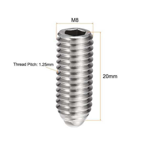M8 x 30mm 304 Stainless Steel Spring Hex Socket Ball Point Set Screws ...
