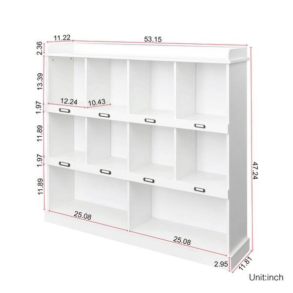 10-shelf Wood Bookcase with Cubbyhole Storage - Bed Bath & Beyond ...