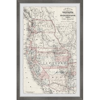 'Map of California and Other States' Framed Painting Print - Bed Bath ...