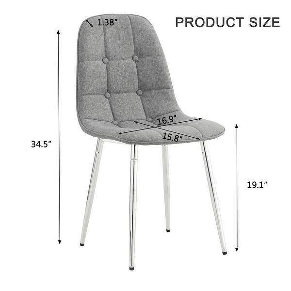 Set of 4 Dining Chairs with Inset Buttons - Bed Bath & Beyond - 36326673