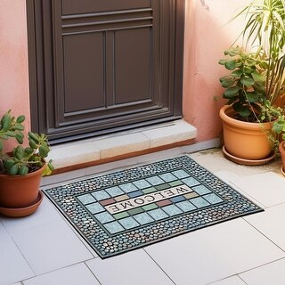 Rectangle Entry Way Doormat Front Door Rugs Outdoors Heavy Duty Welcome ...