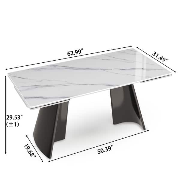 63"-94" Expandable Kitchen Marble Table Dining Table, Versatile Table ...