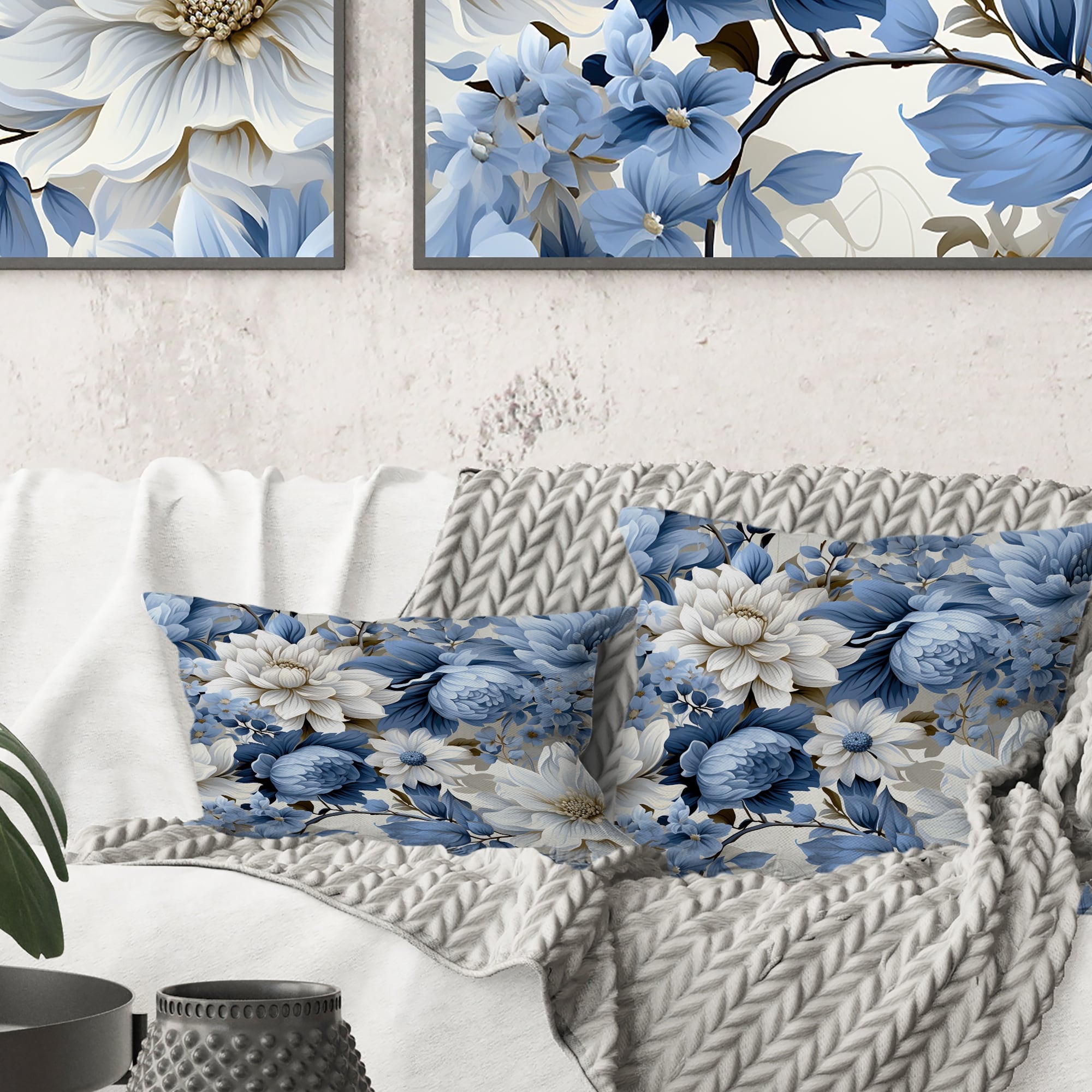 flower pattern cushions