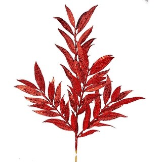 Red Glitter Ruscus Spray Faux Plants And Trees - Bed Bath & Beyond ...