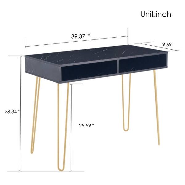 writing desk With marble MDF top and sturdy glod metal legs - Bed Bath ...