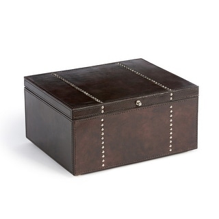 Tate Leather Classic Jewelry Box - 11"L x 9.25"W x 5.25"H - Bed Bath ...