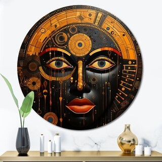 Designart "African Tribes Sacred Patterns V" African Tribes Large Metal ...
