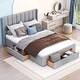 Queen/Full Size Upholstered Platform Bed with One Large Drawer in the ...