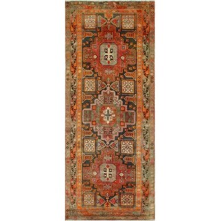 Fine Vintage Distressed Ifrah Charcoal/Orange Runner - 4'2" x 9'11 ...