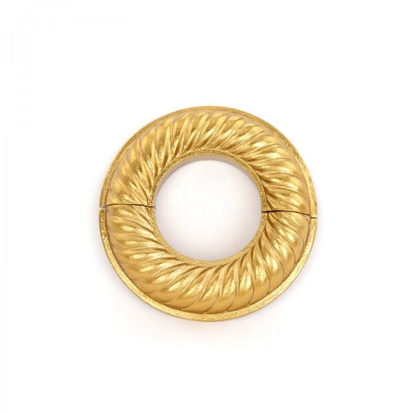 Brass Finish Coated Aluminum Radiator Flange Le Cruller Style 1.5" (IPS ...