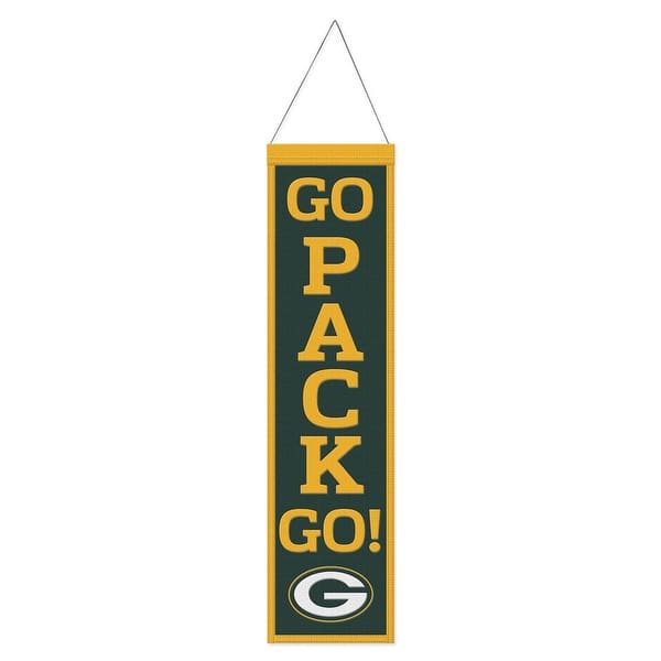 Green Bay Packers Go Pack Go 8" x 32" Wool Banner - Bed Bath & Beyond ...
