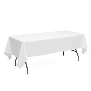 10 Pieces 60 x 102 Inch Rectangle Polyester Tablecloth-White - Bed Bath ...