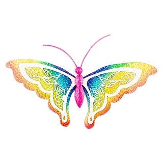 Novica Handmade Rainbow Aztec Butterfly Steel Wall Art - Bed Bath ...