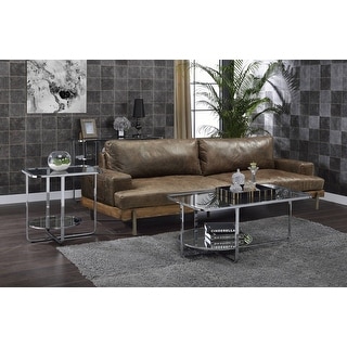 ACME Hollo Sofa Table in Chrome & Glass - Bed Bath & Beyond - 28697776