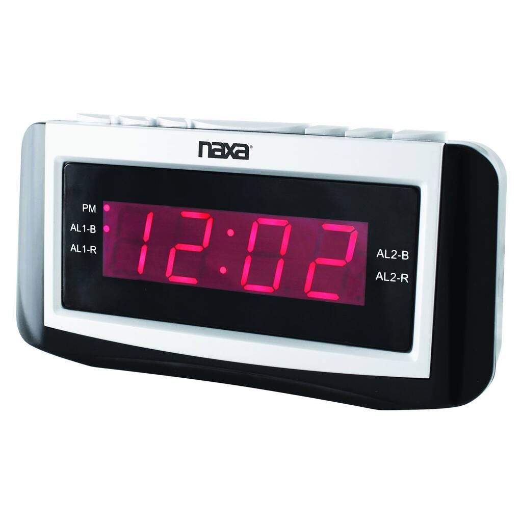 Naxa PLL Digital Alarm Clock with AM/FM Radio, Snooze & Large LED ...