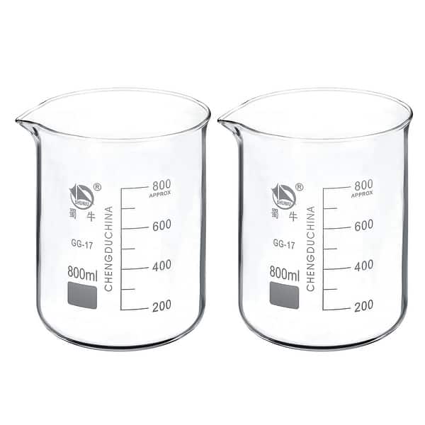 2pcs 800ml Low Form Glass Beaker 3.3 Borosilicate Lab Measuring Cups - Clear - Bed Bath & Beyond ...