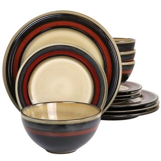 Multi Color Stoneware Dinnerware 12 Piece Set - On Sale - Bed Bath ...