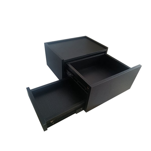 Floating Nightstand Wall Mounted Wood Bedside Table Shelf with 2 ...