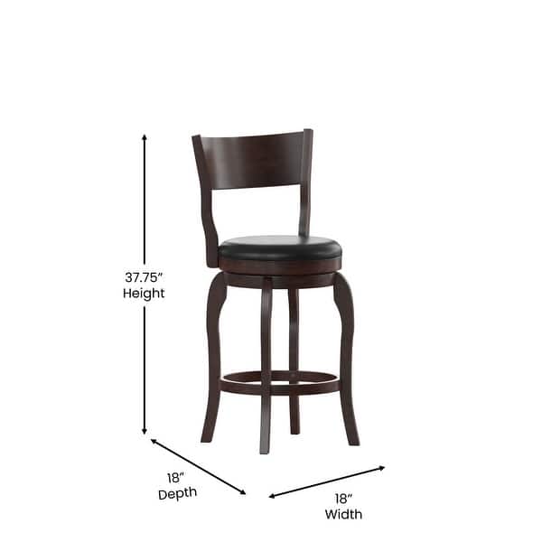 Classic Wooden Counter Stool with Bowed Frame and Upholstered Seat ...