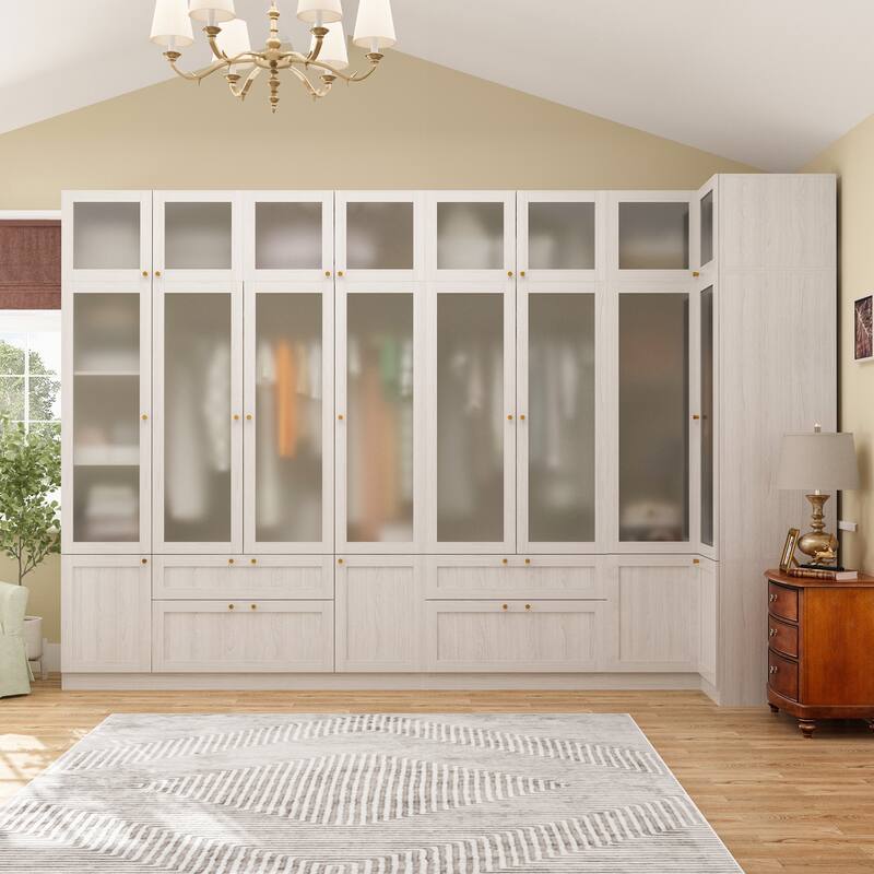 Modular Modern Glass Door Wardrobe:Storage Closet Solution Armoire - On ...