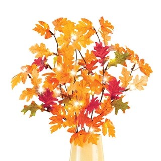 LED Lighted Autumn Maple Leaf Branches Tabletop Tree - 24.750 x 3.700 x ...