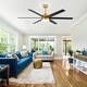 65 Inch Gold Large LED Ceiling Fan with Light and Remote(6-Blade) - Bed Bath & Beyond - 38932700