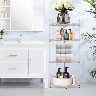 4-Shelf Corner Shelf Rack Adjustable Storage Display Rack - Bed Bath ...