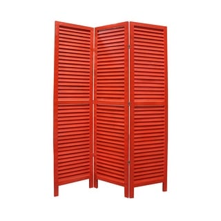 Contemporary 3 Panel Wood Shutter Room Divider Screen 1in X 48in X 67in ...