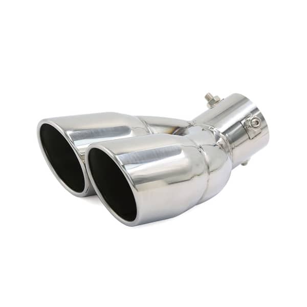 Vehicle Car 63mm Inlet Stainless Steel Dual Slanted Cut Tip Exhaust ...