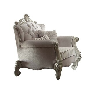 Chair Featuring Deep Button tufted Back and 2 Pillows in Ivory White ...