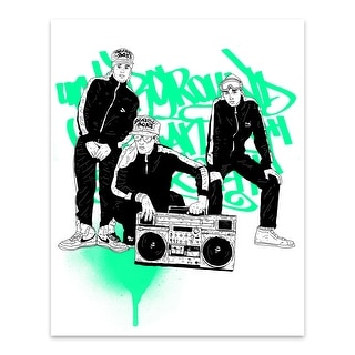 Boombox Rap Hip Hop Illustrations Metal Wall Art Print - Bed Bath ...
