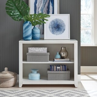 Allyson Park Wirebrushed White Charcoal Open Bookcase - Bed Bath ...