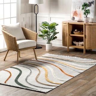Nuloom Bebe Contemporary Waves Fringe Area Rug - Bed Bath & Beyond ...