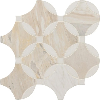 Industry Tile Aurora Gold Flower Honed Marble Mesh Mounted Mosaic Tile ...