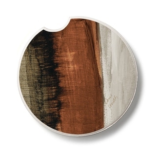 Rustic Earth 2 Pack Absorbent Stone Coaster for Vehicle Cup Holder 2.6 ...