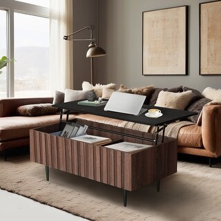 Top Coffee Table with Hidden Storage and Iron Legs - Bed Bath & Beyond ...