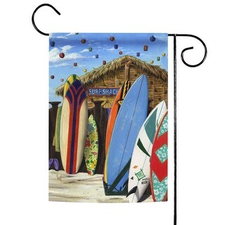 Blue and Beige Surfing Boards Shack Outdoor Garden Flag 18" x 12.5 ...