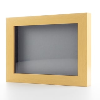 Natural 5x7 Wood Shadow Box with Grey Acid-Free Backing - With 5/8 ...