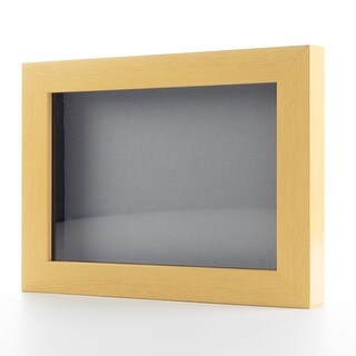 Natural 9x12 Wood Shadow Box with Grey Acid-Free Backing - With 5/8 ...